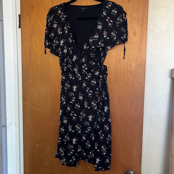 Dresses | Eclair Black Floral Wrap Dress | Poshmark